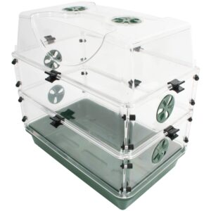 earlygrow seed and herb domed propagator with 2 vented side height extensions and security clip set