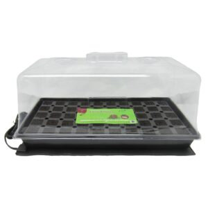 viagrow vrrtkit 50 site tray, insert, tall dome & met standard, pro plugs kit w/seedmat, black