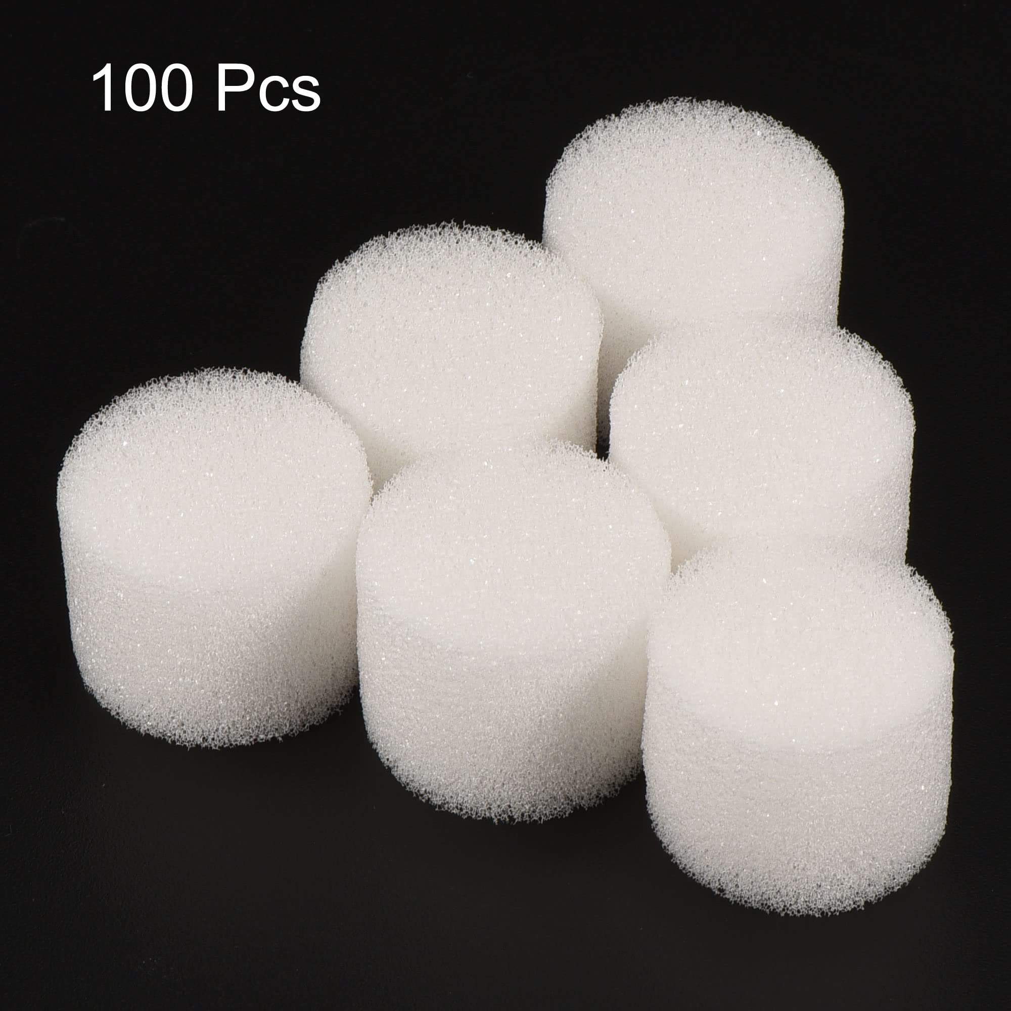 MECCANIXITY 100pcs Hydroponic Sponges, 1" Growing Media Cylindrical Sponges for Home Vegetable Flower Planting, White