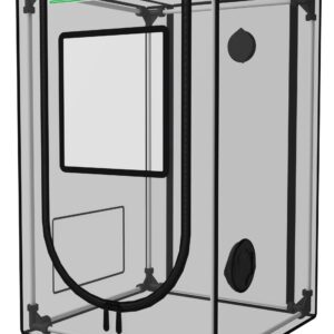 Zazzy Grow Tent, 24"x24"x36" Hydroponic Mylar Grow Tent Reflective Garden Growing Dark Room with Observation Window, Removable Floor Tray and Tool Bag for Indoor Plant Growing 2'x2'