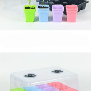 SHIYETA 24Cells -12 Grow Trays with Humidity Dome and Cell Insert - Mini Propagator for Seed Starting and Growing Healthy Plants Durable Reusable and Recyclable 2set