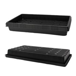 rootrimmer plant growing nursery, standard 1020 trays plastic sturdy farmer self seedling tray for microgreens indoor nursery pots transplantation (5-pack, 21.6"×11.2", 2.52" deep, no holes)