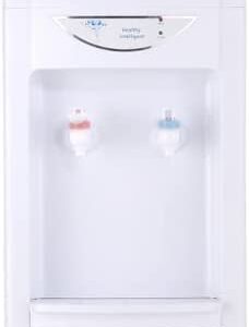 Top Loading Water Cooler Dispenser, Hot & Cold Water Cooler Dispenser with Child Safety Lock & Storage Cabinet for Homes, Kitchens, Offices, Dorms Use, Holds 3 or 5 Gallon Bottles, White