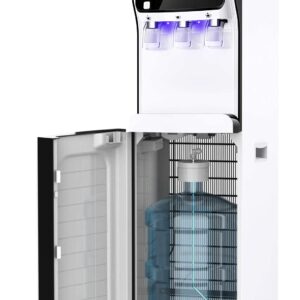 SOOPYK Water Dispenser Cooler Bottom Load Loading with 3 Temperatures Setting 3-5 Gallon Self Cleaning Cold and Hot Water Durable Steel Frame Child Safety for Home Office-BY530-4