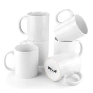 amuse- professional grade stoneware mug- sublimation series- set of 6 (11 oz)