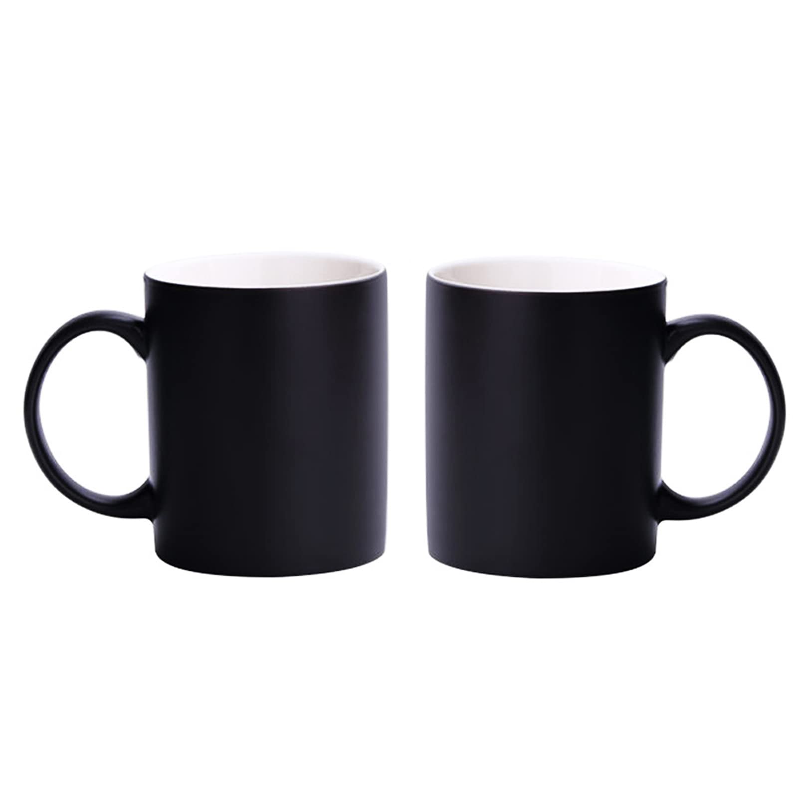 HOMEYES Black Novelty Coffee Mugs, 330 ML 11.2 OZ, Ceramic Cup (C, Black)