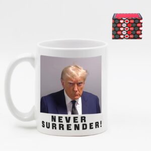 t legend never surrender trump mug,trump mugshot coffee cup maga trump 2024 novelty cup funny coffee mug gift (ns mug)