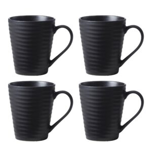 Oneida 895943 Ridge Black Mugs, Set Of 4