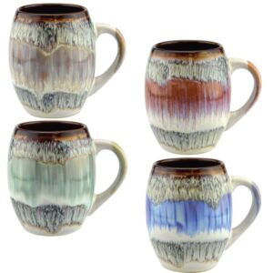 mug glazed ceramic coffee mugs, large mug set of 4 sturdy gorgeous kitchen decor cup 20 oz sets, microwave safe unique modern cafe cups, best oversized mug gifts