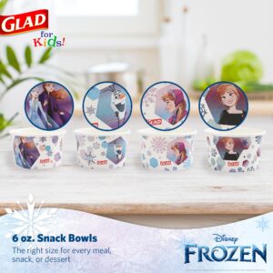 Glad for Kids Disney Frozen 6oz Paper Snack Bowls, Lids Not Included, 32 ct | Disney Anna and Elsa Paper Snack Bowls, Kids Snack Bowls| Kid-Friendly Paper Snack Cups for Everyday Use