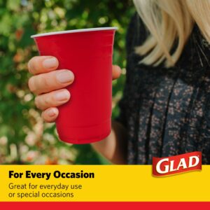 Glad Everyday Disposable Plastic Cups for Everyday Use | Red Plastic Cups Strong and Sturdy Red Plastic Party Cups for All Occasions, 16 Oz Cups (100 Count)