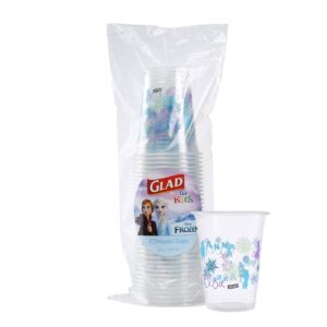 glad for kids disney frozen 16oz clear plastic cups | disney frozen plastic cups, kids snack cups | kid-friendly plastic cups for everyday use, 16oz plastic cups 36 ct