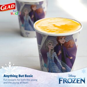 Glad for Kids Disney Frozen 9oz Paper Cups | Anna and Elsa Paper Cups, Kids Snack Cups | Kid-Friendly Paper Cups for Everyday Use, 9oz Paper Cups 24 Ct