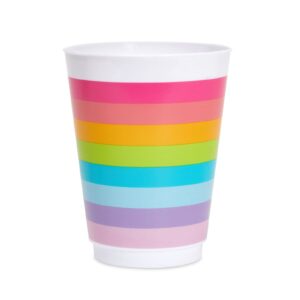 Sparkle and Bash 16 oz Plastic Tumbler Cups for Kids, Rainbow Party Supplies (16 Pack)