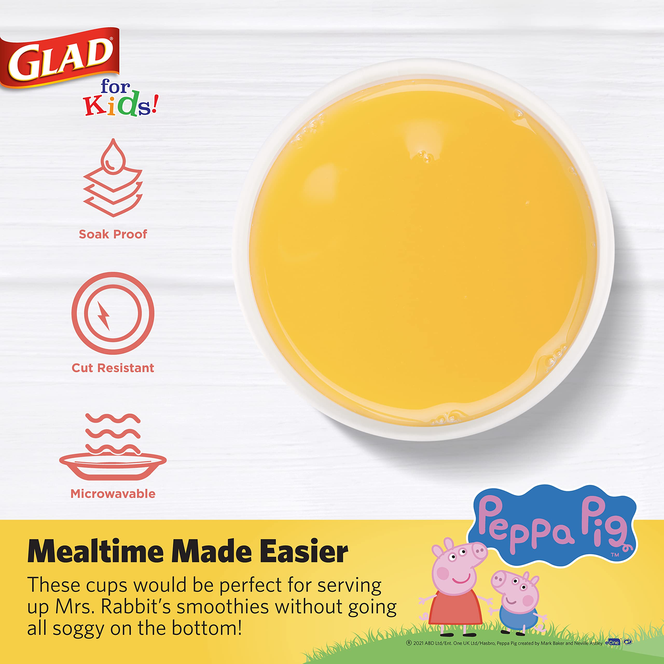 Glad for Kids 9 oz Peppa Pig I Can Be Anything Paper Cups, 20 Ct | Disposable Paper Cups with Peppa Pig Characters | Paper Cups for Kids for Everyday Use