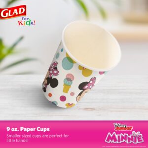 Glad for Kids Disney Mickey & Friends 9oz Paper Cups with Polka Dots Design | Polka Dot Mickey & Friends Paper Cups for Everyday Use, Kids Cups | Small 9oz Paper Cups 24 Ct