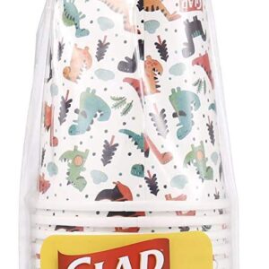 Glad for Kids Dinosaur Paper Cups, 20 Count - 6 Pack White Paper Cups with Dinosaur Design for Kids Heavy Duty Disposable Paper Cups for Everyday Use, 9 Ounces | Dinosaur Cups, Paper Cups 9 oz