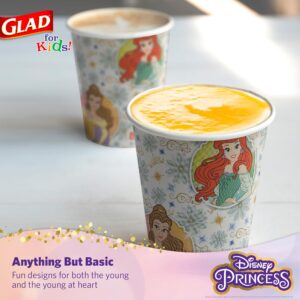 Glad for Kids Disney Princess 9oz Paper Cups | Disney Princess Paper Cups, Kids Snack Cups | Kid-Friendly Paper Cups for Everyday Use, 9oz Paper Cups 24 Ct