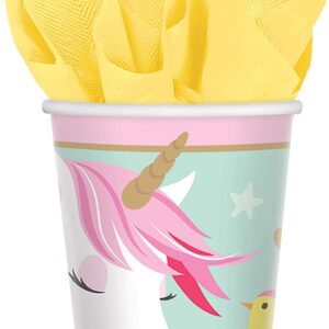 amscan Paper Party Cups | Magical Unicorn Tableware Collection | 9 oz | 8 Pcs.