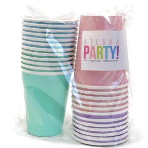 Pastel Rainbow Party Paper Cups 9 Ounce (24 Pack)