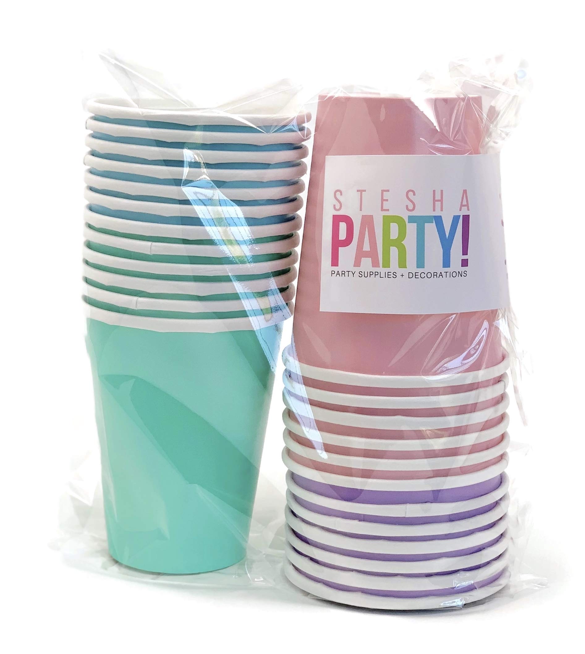 Pastel Rainbow Party Paper Cups 9 Ounce (24 Pack)