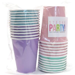 Pastel Rainbow Party Paper Cups 9 Ounce (24 Pack)