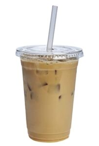 comfy package [20 oz. - 100 sets clear plastic cups with flat lids