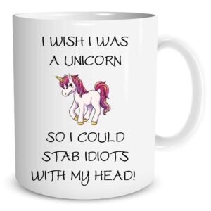 i wish i was a unicorn - funny ceramic coffe mug or tea cup