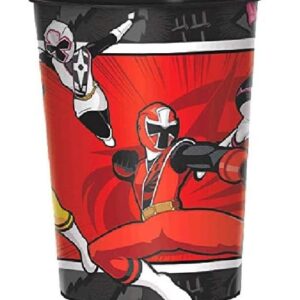 Amscan Power Rangers Birthday Party Supplies Bundle includes 12 Plastic Reusable Cups and 1 Dinosaur Sticker Sheet