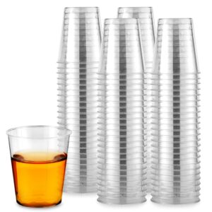 stock your home 1.5 oz shot glasses - 500 mini plastic shot glasses (1.5oz) clear disposable cups for jello shots, wine tasting, liquor, whiskey, pudding, sample cup for halloween and elegant parties