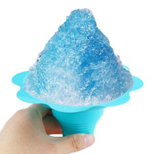 Newbested 50 Pack 4 OZ Colorful Flower Shaped Snow Cone Cups,Small Plastic Shaved Ice Drip Cups Snack Ice Cream Bowls for Kids Party Summer Cookout Commercial Food Service