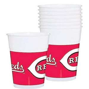 cincinnati reds plastic cups, pack of 25 - multi-purpose beverage & favor cups - perfect for sports team parties and events