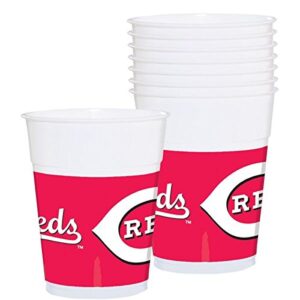 Cincinnati Reds Plastic Cups, Pack of 25 - Multi-purpose Beverage & Favor Cups - Perfect for Sports Team Parties and Events