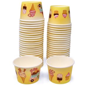 gift boutique 48 count ice cream treat snack cups 10 oz. disposable paper cup dessert ices bowls ice cream truck with cones and pops design for frozen treats cupcakes party favor supplies decorations