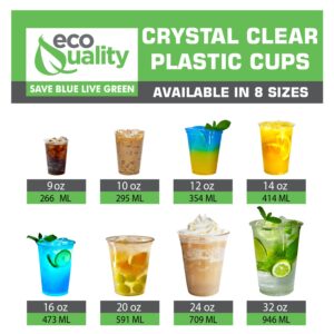 Clear Plastic Disposable Cups | 14 oz Cups, 500 Pack | Crystal Clear PET Cup | Cold Smoothie | Iced Coffee Go Cups | Ideal for Coffee, Parfait, Juice, Soda, Cocktail, Party Cups (14oz, 500 count)