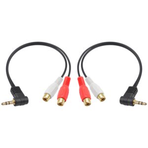 poyiccot 3.5mm to rca cable, 3.5mm to 2rca female audio cable, rca to aux cable hi-fi sound rca stereo audio cord gold plated rca y splitter cable for mp3 tablet computer speaker 25cm/0.8ft