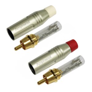 10 Foot RCA Cable Pair - Gotham GAC-4/1 (Black) Star-Quad Audio Interconnect Cable with Amphenol ACPR Die-Cast, Gold Plated RCA Connectors - Directional