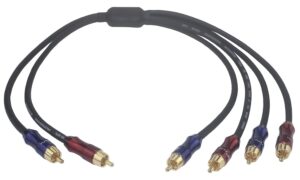 vkherokv wv-rcato2/rcakite-05 rca stereo plug male to dual rca stereo plug male 1 input 2 output stereo audio splitter cable/gold plated plug / 4n ofc pure copper wire (6.5ft (200cm))