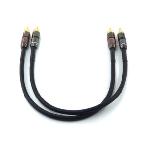 WJSTN rca to rca cable 1ft Stereo Audio Cable,1rca to 1rca cable short Apply to with Speaker, AMP, Turntable, Receiver, Home Theater, Subwoofer, Double Shielded 2Pack