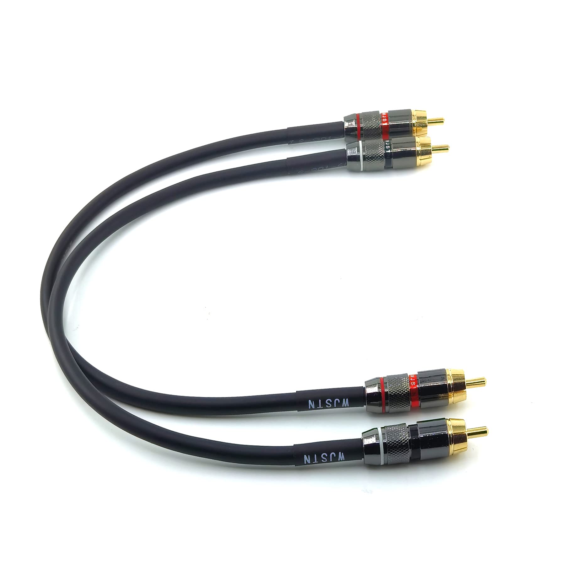 WJSTN rca to rca cable 1ft Stereo Audio Cable,1rca to 1rca cable short Apply to with Speaker, AMP, Turntable, Receiver, Home Theater, Subwoofer, Double Shielded 2Pack