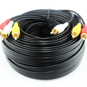 Audio Video Cable,Composite 50 ft Cord RCA to RCA M/Mx3,AV Cable for TV,DVD,VCD etd.