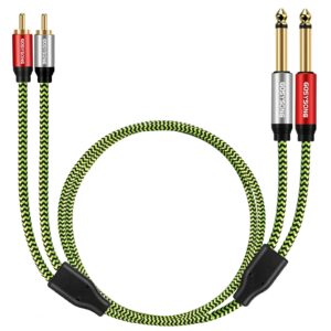 gosysong rca to 1/4 cable 15ft, dual rca to dual 1/4 inch ts rca cables, 1/4 to rca cable