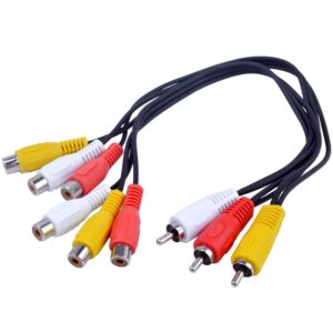 bronagrand 3 rca male jack to 6 rca female plug splitter audio video av adapter cable 12inch