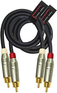 3.5 foot rca cable pair - gotham gac-4/1 (black) star-quad audio interconnect cable with amphenol acpr die-cast, gold plated rca connectors - directional