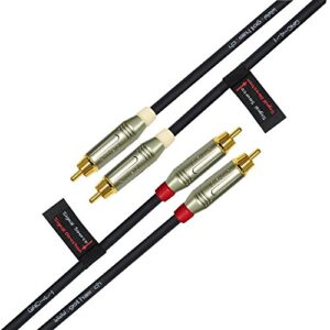 3.5 Foot RCA Cable Pair - Gotham GAC-4/1 (Black) Star-Quad Audio Interconnect Cable with Amphenol ACPR Die-Cast, Gold Plated RCA Connectors - Directional