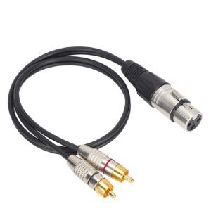 diyeeni 1 xlr female to 2 male audio cable, interconnect patch wire adapter, y splitter patch cable for home theater audio equipment, flexible pvc sheath(0.5m)