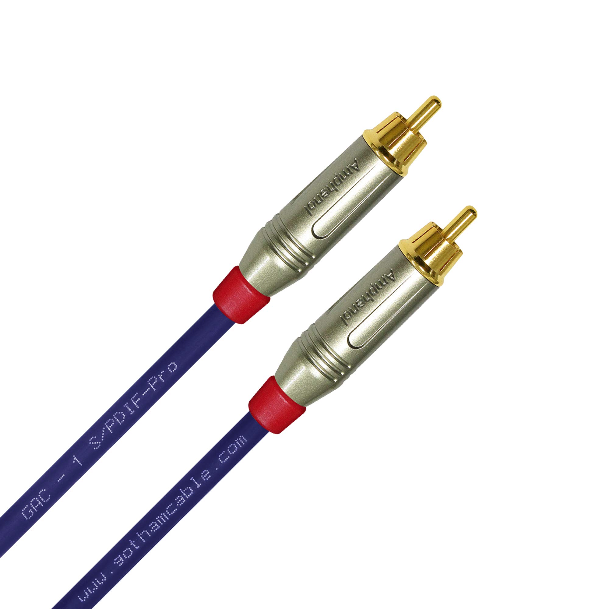 WORLDS BEST CABLES 40 Foot SPDIF Cable – Gotham GAC-1 S/PDIF-Pro (Ultrablue) High-End Silver Plated LCOFC Digital Audio Interconnect Cable & Amphenol ACPR-SRD Gold RCA Plugs - CUSTOM MADE