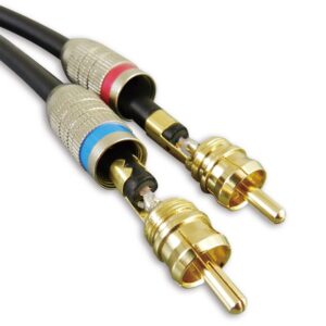 amber RCA to RCA Stereo Audio Cable, Analog, OFC, 24K Gold Plated. (2 m/ 6.5 ft)