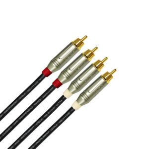 WORLDS BEST CABLES 2 Foot - RCA Cable Pair CUSTOM MADE made using Van Damme Pro Grade Classic XKE Instrument (Jet Black) wire & Amphenol ACPR Die-Cast, Gold Plated RCA Connectors