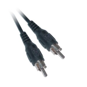 acl 6 feet rca male to rca male audio/video cable for stereo equipment, dvd players, & tvs, black, 2 pack